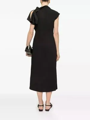 NISSA A-line Crepe Midi Dress