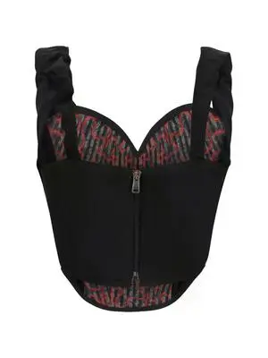 VIVIENNE WESTWOOD Ruched Strap Corset Top - Black