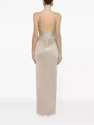 NISSA Knot Chain-strap Maxi Dress