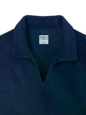 Fedeli V-neck Knitted T-shirt - Blue