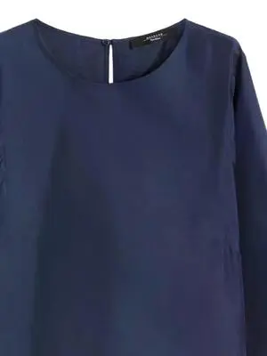 Max Mara Boat-neck Silk Top - Blue
