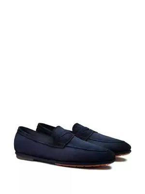 Santoni Suede Panelled Loafers