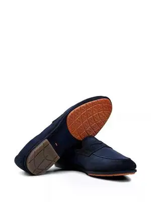 Santoni Suede Panelled Loafers