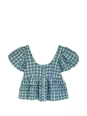 DAMSON MADDER Ruffled Check-pattern Blouse