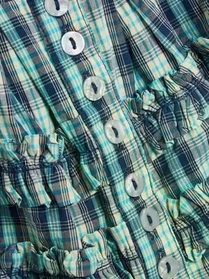 DAMSON MADDER Ruffled Check-pattern Blouse