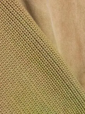 BOSS Knit-sleeves Suede Jacket - Neutrals