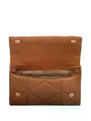 Moschino Quilted Tote Bag With Logo - Brown