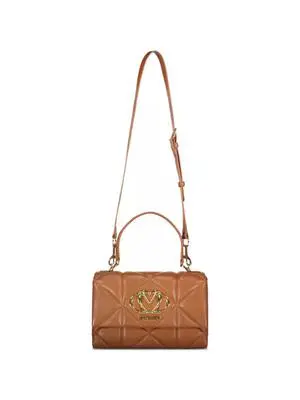 Moschino Quilted Tote Bag With Logo - Brown