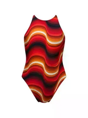 OSKLEN Wave-print Swimsuit - Orange