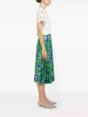 NISSA Printed Pleated Midi Skirt