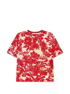 Malìparmi Floral Print Round-neck T-shirt - Red