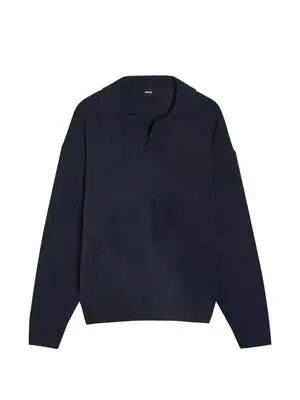 BOSS V-neck Ribbed Knit Sweater