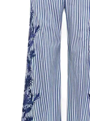 Malìparmi Striped Embroidered Trousers - Blue