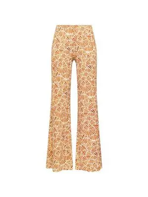 Malìparmi Printed Trousers With Elasticated Waist - Orange