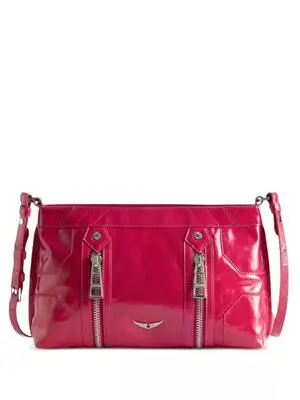 Zadig&Voltaire Patent Leather Crossbody Satchel - Pink