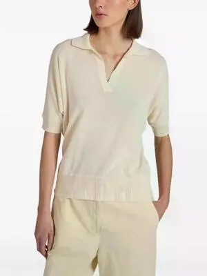 SLOWEAR V-neck Crêpe Polo Top