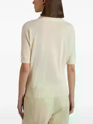 SLOWEAR V-neck Crêpe Polo Top