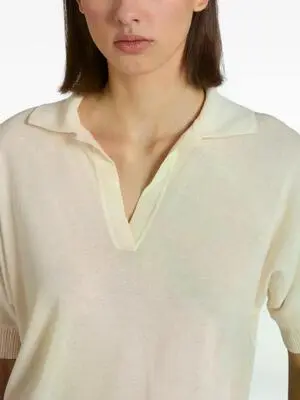 SLOWEAR V-neck Crêpe Polo Top