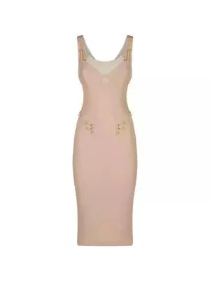 Elisabetta Franchi Straps-detail Midi Dress - Neutrals