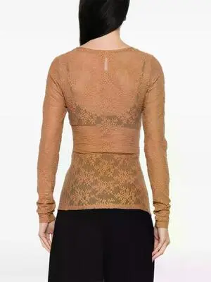 Imperial Lace Long-sleeve Top - Neutrals