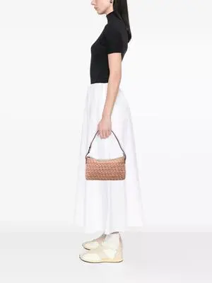 Fendi Zucchino Canvas Pochette Shoulder Bag