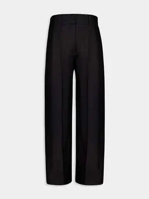 PAULA Sonia Silk Twill Wide Leg Pants - Black