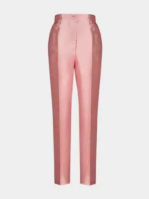Dolce & Gabbana Silk Shantung Trousers - Pink