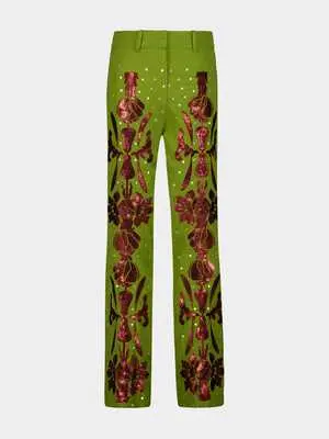 PAULA Sequin-embroidered Straight Leg Pants