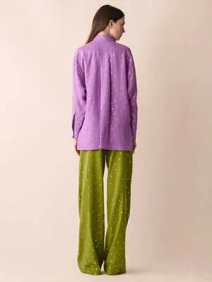PAULA Sequin-embroidered Straight Leg Pants