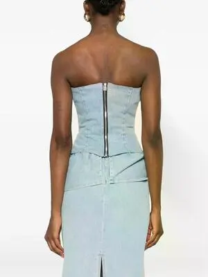 Magda Butrym Bow Zip Blouse - Blue