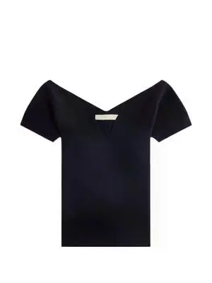 Vanessa Bruno Gabaret V-neck Short-sleeved Top - Black