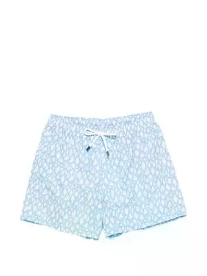 Fedeli Printed Swim Shorts - Blue