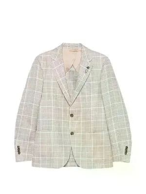 LARDINI Checked Blazer - Neutrals
