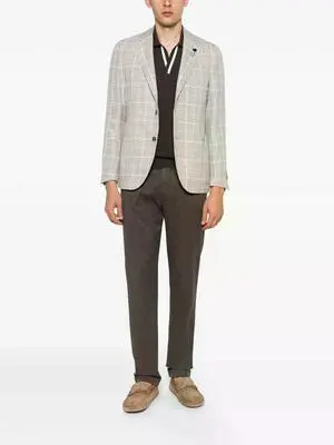 LARDINI Checked Blazer - Neutrals