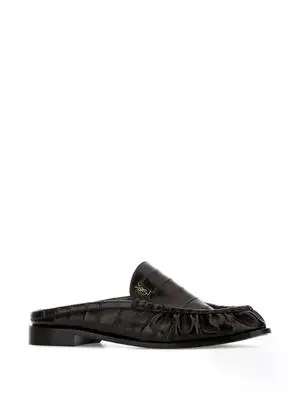 Saint Laurent Eel Leather Mules - Brown