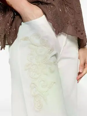 ERMANNO FIRENZE Floral-embroidered Jeans