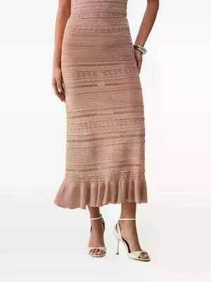 Liu Jo Openwork Knit Midi Skirt - Neutrals
