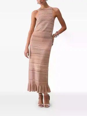 Liu Jo Openwork Knit Midi Skirt - Neutrals