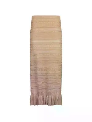 Liu Jo Openwork Knit Midi Skirt - Neutrals