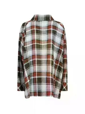 MARBELL Kendall Plaid Blouse With Tie Detail