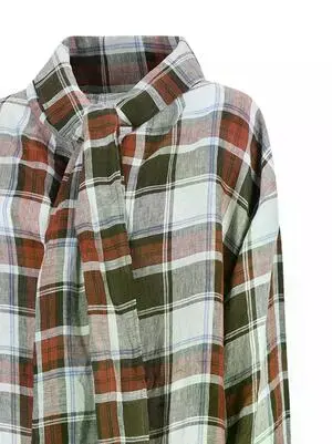 MARBELL Kendall Plaid Blouse With Tie Detail