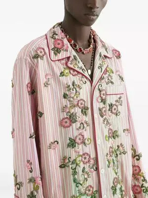 Dolce & Gabbana Cotton And Silk Vanity Shirt With Embroidery - Pink