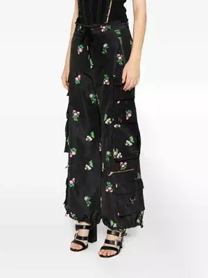Cynthia Rowley Floral-print Palazzo Pants - Black
