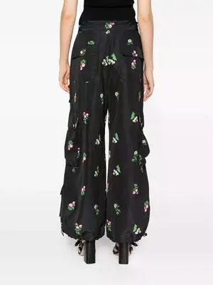 Cynthia Rowley Floral-print Palazzo Pants - Black