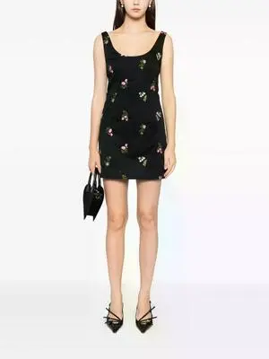 Cynthia Rowley Embroidered Mini Dress - Black