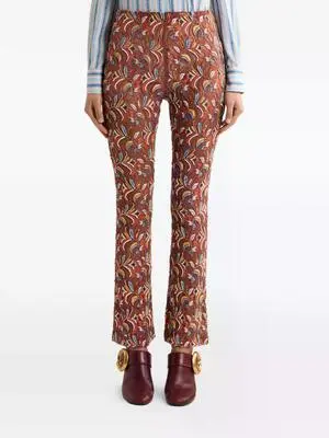 Etro Straight-leg Embroidered Lace Trousers - Brown
