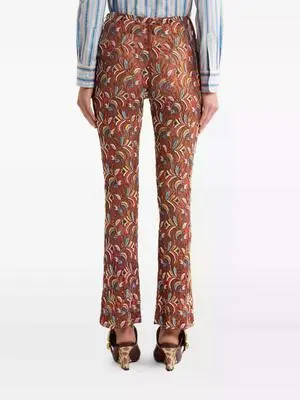 Etro Straight-leg Embroidered Lace Trousers - Brown
