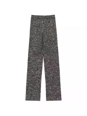 Valentino Garavani Sequin Elastic Straight Trousers - Black