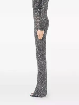 Valentino Garavani Sequin Elastic Straight Trousers - Black