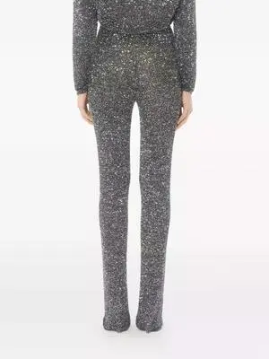 Valentino Garavani Sequin Elastic Straight Trousers - Black